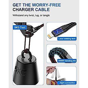 3Pack 3ft iPhone Charger, [ Apple MFi Certified ] 3 Foot iPhone Charging Cable, Nylon Braided 3 Feet Lightning Charger Cord for Apple iPhone 14 Pro Max/13/12 Mini/11/X/XS/XR/XS Max/8/7/6/5S Wire