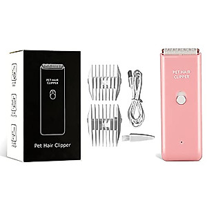 Tileon Dog Clippers,Quiet Washable USB Rechargeable Cordless Dog Grooming Kit,Electric Pets Hair Trimmers Shaver Shears for Dogs and Cats Pink