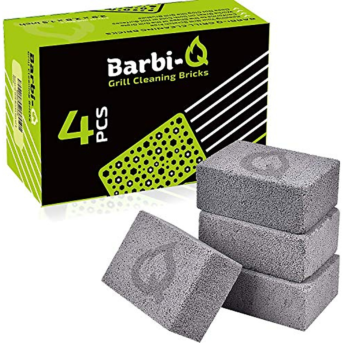 Barbi-Q Grill Cleaning Bricks - Grill Stone Magic Stone Block Pumice Griddle Cleaner Brick Cleaner for BBQ Grills Racks Flat Top Grill Pool Toilet Cleaner - (Pack of 4)
