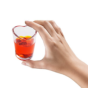 Valeways Shot Glasses, 1.5oz Heart Shaped Shot Glass Set of 6/Clear Shot Glasses/Super Cute Shot Glasses/Mini Shot Glasses