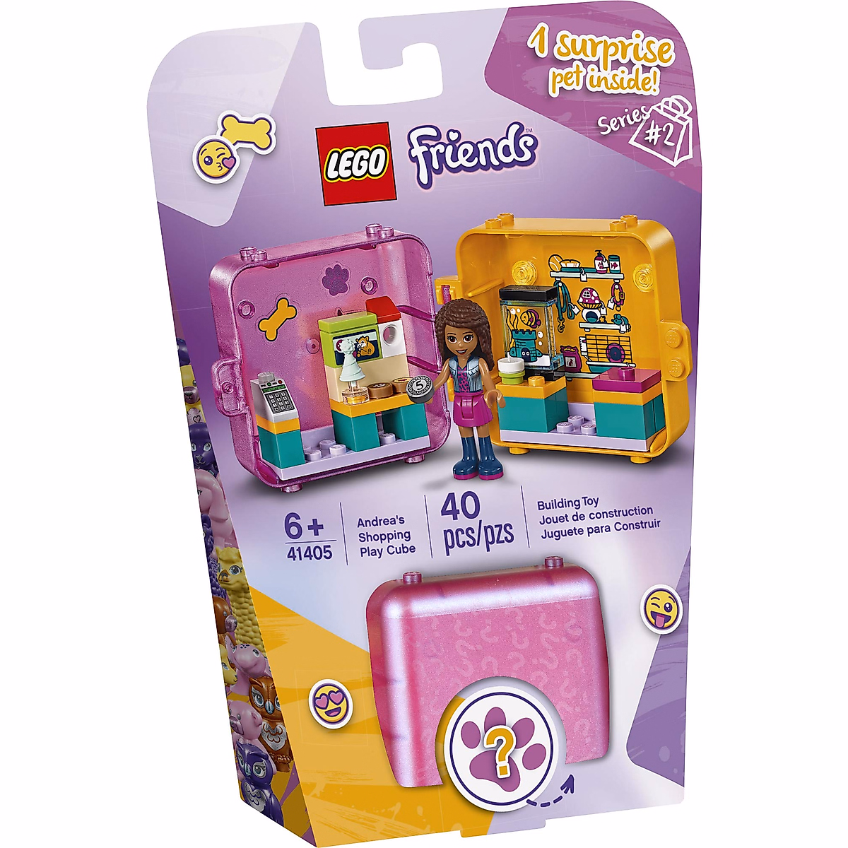 LEGO Friends Andrea’s Shopping Play Cube 41405 Building Kit, Includes a Mini-Doll and Toy Pet, Promotes Creative Play, New 2020 (40 Pieces)