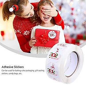 500 Sheets Christmas Snowman Self- Adhesive Stickers Sealing Stickers Roll Christmas Decorations