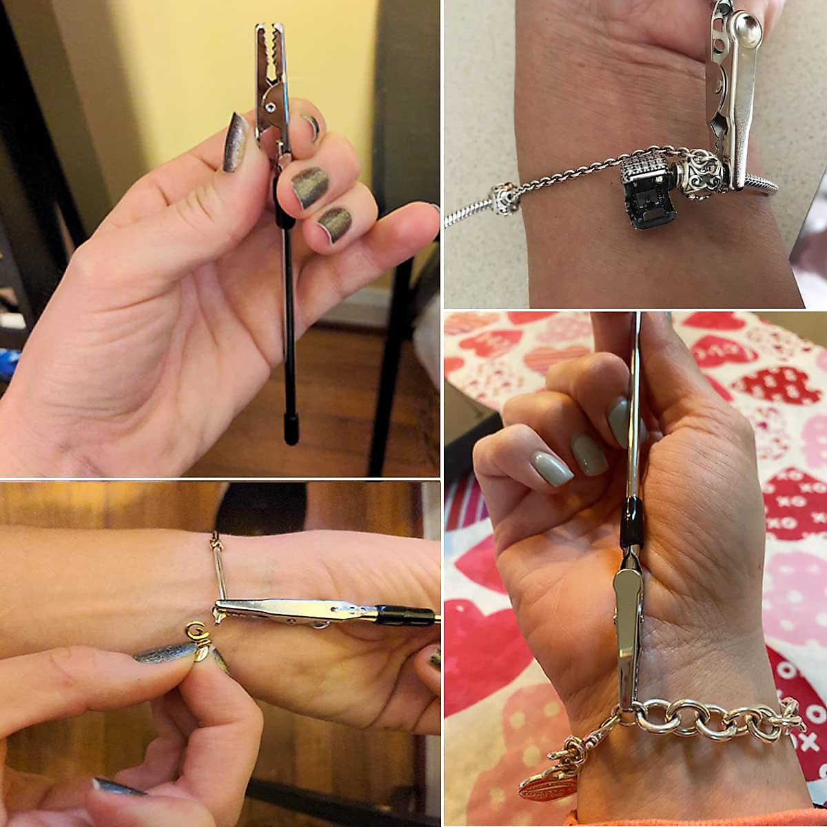 3 Pcs Bracelet Tool Jewelry Helper Hands Bracelet Helper Jewelry Clasp Helper Fastening and Hooking Equipment for Necklace Bracelet Watch Clasps Zippers Crafts Adjustment (Gold, Silver, Rose Gold)…