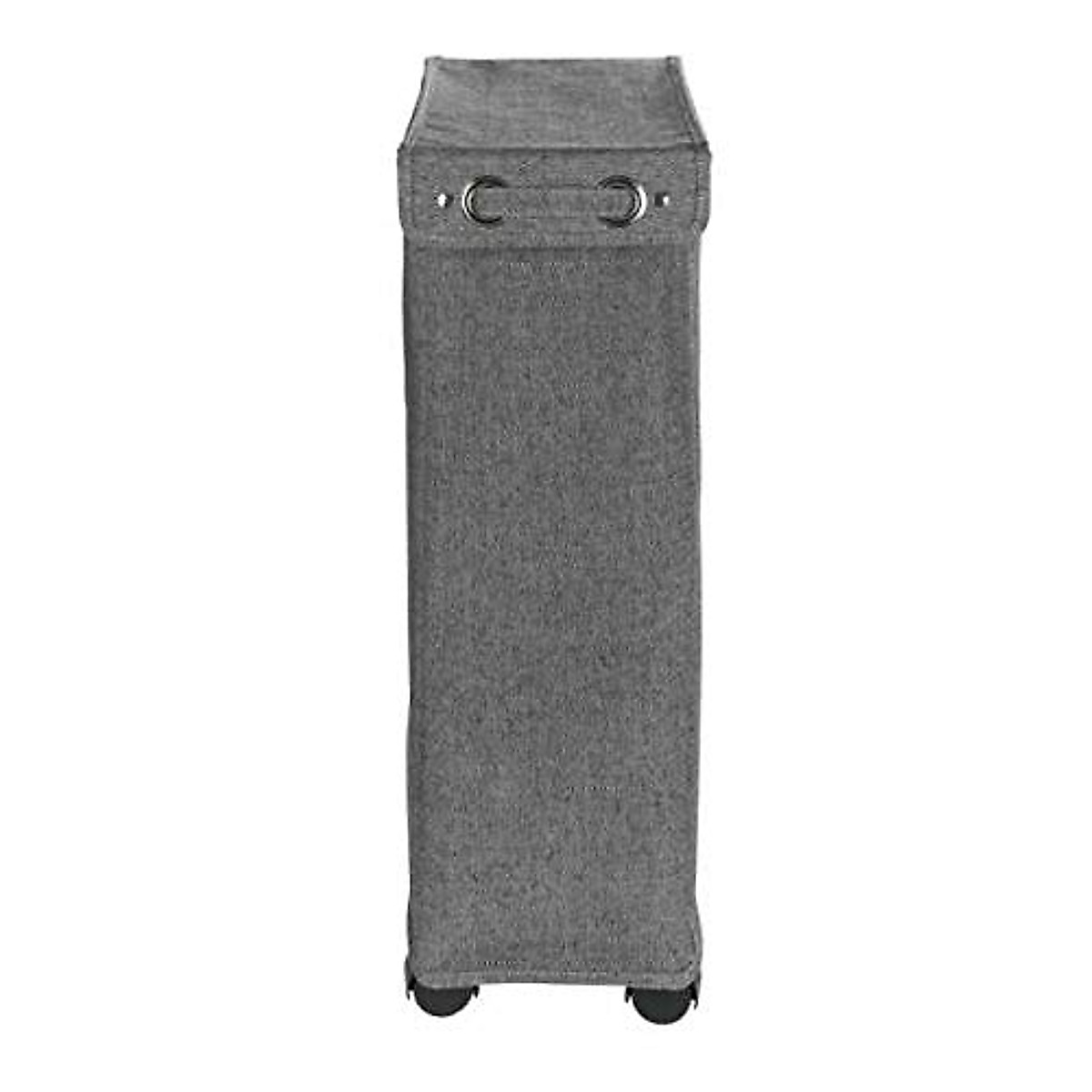 WENKO Slim Laundry Basket with Wheels, Thin Laundry Hamper, Rolling Laundry Bin with Lid, Space Saving Narrow Laundry Hamper for dirty Clothes Storage, 23.6 x 15.8 x 7.3 in, Gray