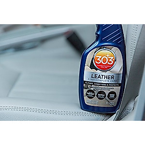 303 Leather 3-In-1 Complete Care - Cleans, Conditions, & Protects - Helps Prevent Fading & Cracking - Rinse Free Formula - Repels Dust, Lint, & Staining, 16 fl. oz. (30218CSR) Packaging May Vary