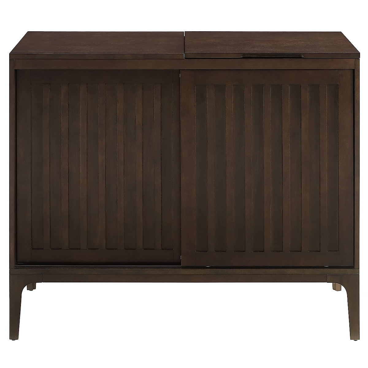 Crosley Furniture Asher Media Console and Record Player Stand with Storage for Vinyl Records, Dark Brown