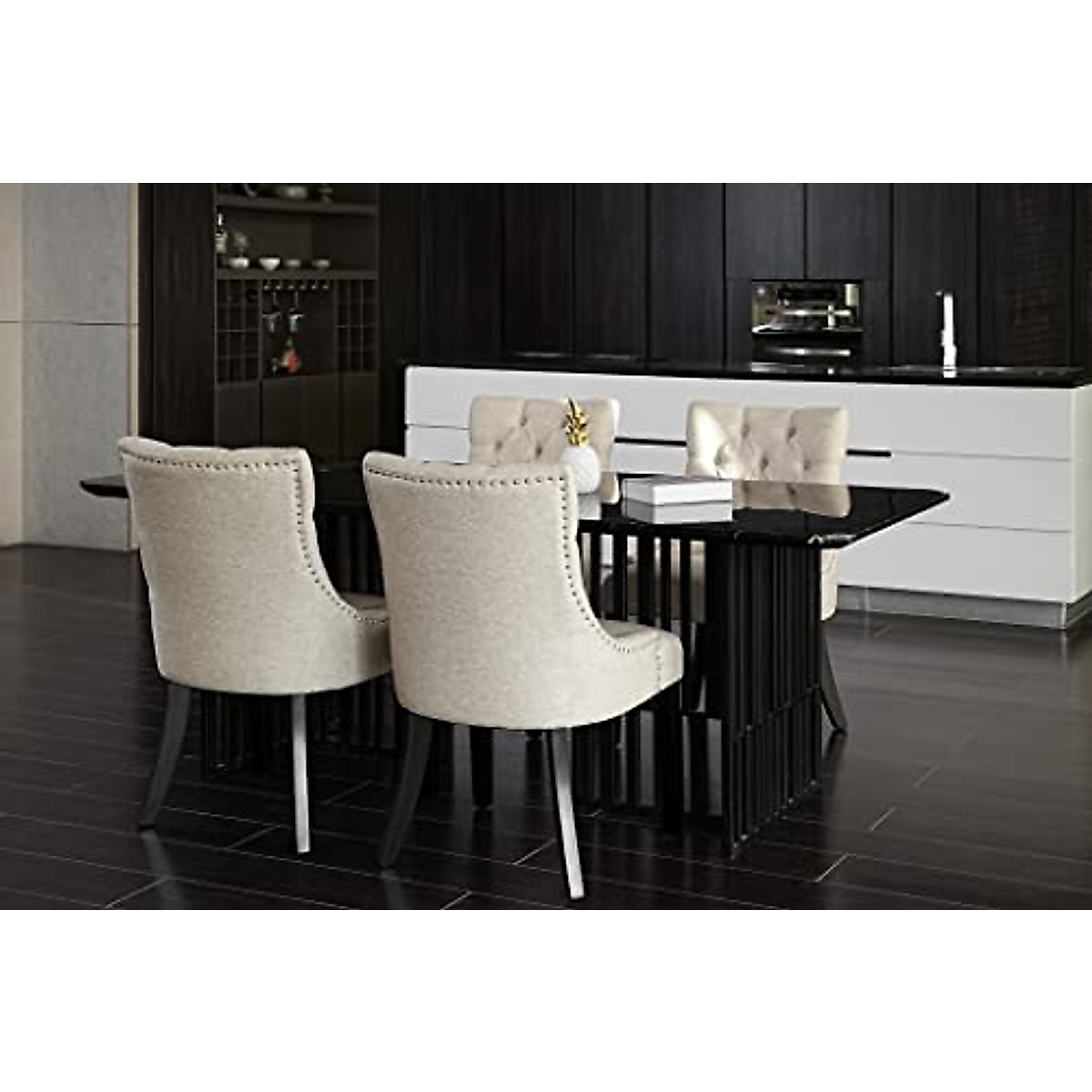 Seasonfall Dining Room Chairs Set of 6 Button Tufted Parsons Accent Armless Modern 6 pack HG3294-List HG3294-List