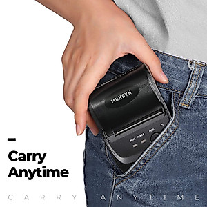 MUNBYN POS Receipt Printer, 58mm Receipt Printer, 2.28inch Wireless Portable Mobile Mini Bluetooth Thermal Printer, Compatible with Android Windows for Small Business, Not-Square, NOT-iOS