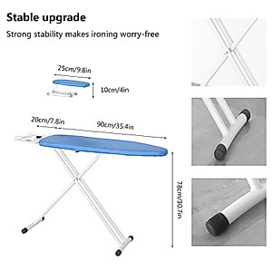 Ironing Board, Non-Slip Foldable Ironing Stand, Ironing Board with Iron Rest Features, Compact and Space Saver Ironing Board for Effortlesswrinkle-Free Clothes