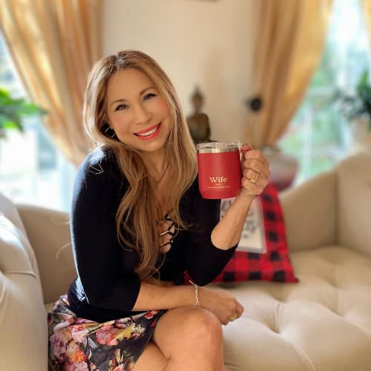 VAHDAM Wife Mug (300ml/10.1oz) Red Reusable Mug | 18/8 Stainless Steel, Vacuum Insulated Travel Tumbler Cup | Carry Hot & Cold Beverage | Sustainable Tea & Coffee Mug, Wife Gifts