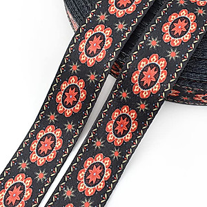 Silk Ribbon for Crafts,2m 38mm 50mm Jacquard Webbing Print Nylon Lace Ribbon Bag Strap Tape Belt Sling Clothing Decoration Band Sewing Accessories (Color : 5)