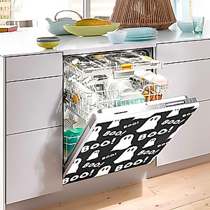 Halloween Boo Ghosts Dishwasher Magnet Cover Decorative Magnetic Sticker Refrigerator Panel Door Decal for Kitchen Home Cabinet 23" W * 26" H