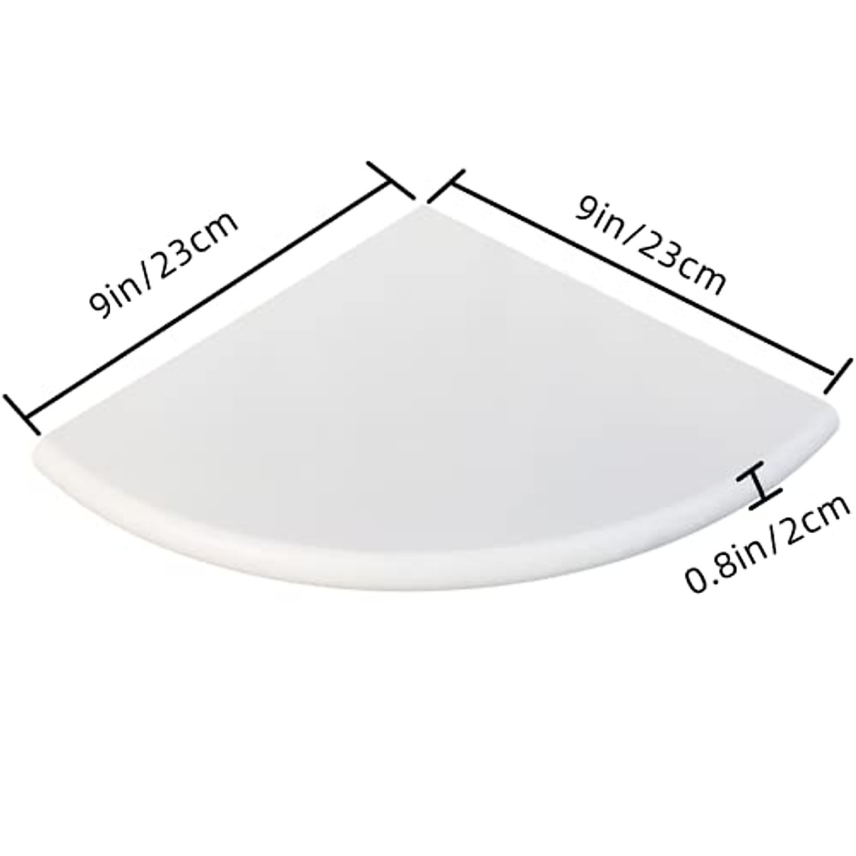 GEOONA White Marble Corner Shower Shelf for Bathroom, 9'' x 9'' x 0.8'' Faux Marble Corner Shelves for Bathroom Wall Mounted Both Side Polished (1, White)
