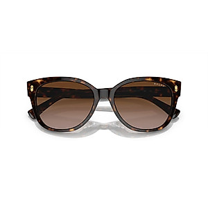 Ralph by Ralph Lauren Women's RA5305U Universal Fit Cat Eye Sunglasses, Black Havana/Gradient Brown, 56 mm