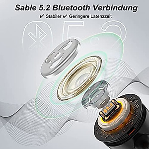 UXD Bluetooth Headphones, Wireless Headphones with Magnetic Earbuds and Microphone, IPX6 Sweatproof Bluetooth Headset, 20 Hours Playtime Earphones for Gym Running Outdoor Sports Workout