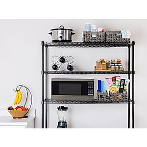 Seville Classics Premium Handwoven Portable Laundry Bin Basket with Carrying Handles, Household Storage for Clothes, Linens, Sheets, Toys, Modern Gray, Rectangular (4-Pack)