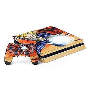 Skinit Decal Gaming Skin Compatible with PS4 Slim Bundle - Officially Licensed Dragon Ball Z Dragon Ball Z Vegeta Design