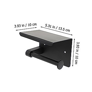 OSALADI 1PC Bathroom Tissue Holder Toilet Tissue Holder with Shelf Paper Towel Holder Mount Wall Mounted Shelves for Storage Simple Toilet Paper Stand Stainless Steel Cabinet Punch Hole