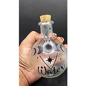Moon Water Jar, Full Moon Ritual, Moon Phase Glass Bottle, Alter Tools, Stash Jar, Cleansing Tool, Witch Bottle, Cork Bottle, Set intention
