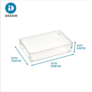 iDesign Recycled Plastic Drawer Organizer Solution – 6” x 9” x 2", Clear Bin