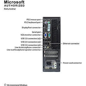 OptiPlex 9020-SFF, Intel Core i5-4570 3.2GHZ, 16GB RAM, 512GB SSD Solid State, DVDRW, Windows 10 Pro 64bit Grade A