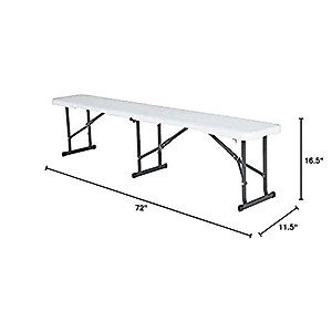 LIFETIME 80309 Portable Folding Bench, 6-Foot, White Granite