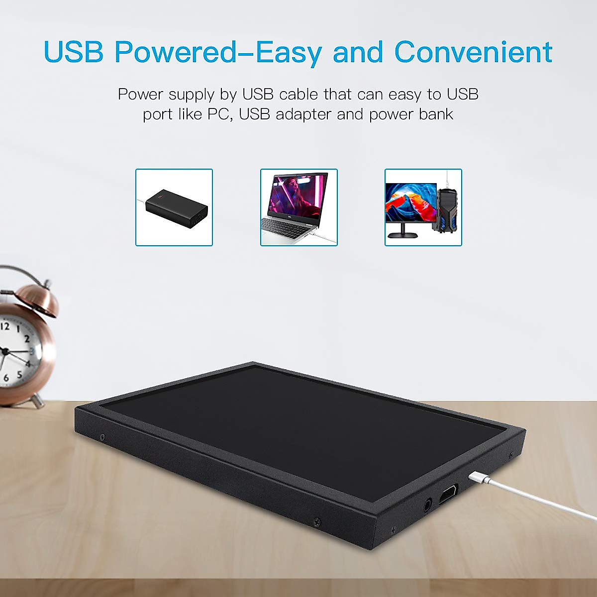 ELECROW 8 Inch Portable Monitor Small HD Monitor 1280x800 Mini Monitor for PC Laptop Compatible with Raspberry Pi Game Consoles (Not Touchscreen)