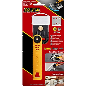 OLFA Multi-Purpose Scraper with Adjustable Head (BTC-1/DX) - Stainless Steel Razor Blade Scraper Tool with Pivoting Non Slip Handle for Glass, Paint, Floors, Replacement Blade: BTB-1