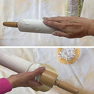 Regency Wraps Rolling Pin Cover for Non-Stick Dough Rolling, 100% Cotton Absorbs Excess Four So Pastries Come out Light and Flakey, 15" Pack of 2