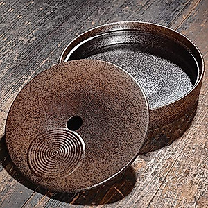 Chinese Ceramic Kettle Ceramic Teapot Set Japanese Dry Bubble Ceramic Kungfu Tea Set Home Simple Portable Travel Stoneware Round Tea Tray A Pot Four Cups 240Ml