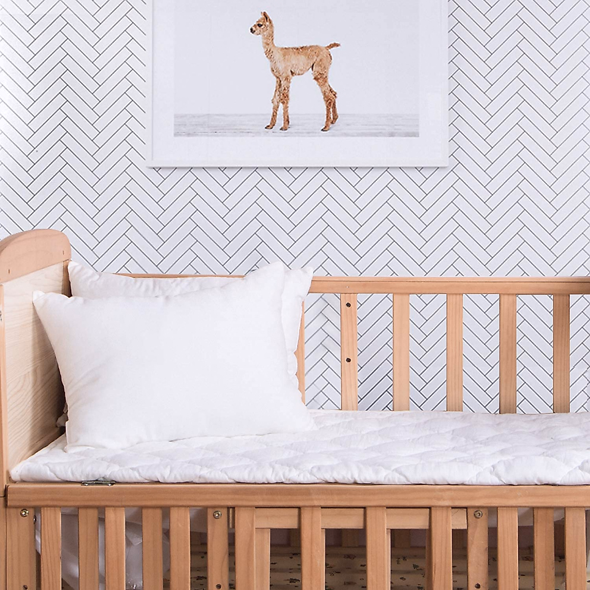 FLXXIE Toddler Cotton Down Alternative Toddler Pillows (13" x 18") and Navy Blue Microfiber Soft Toddler Pillowcases (14" x 20")