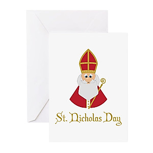 CafePress St Nicholas Day Greeting Cards Greeting Card (20-pack), Note Card with Blank Inside, Birthday Card Matte