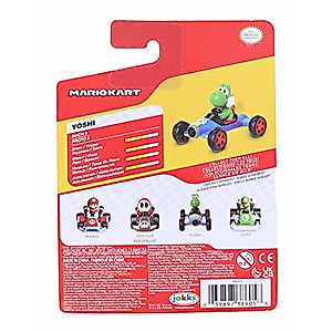 Mario Kart Jakks Nintendo Yoshi in Blue Mach 8 Vehicle 2.5 inch Figure