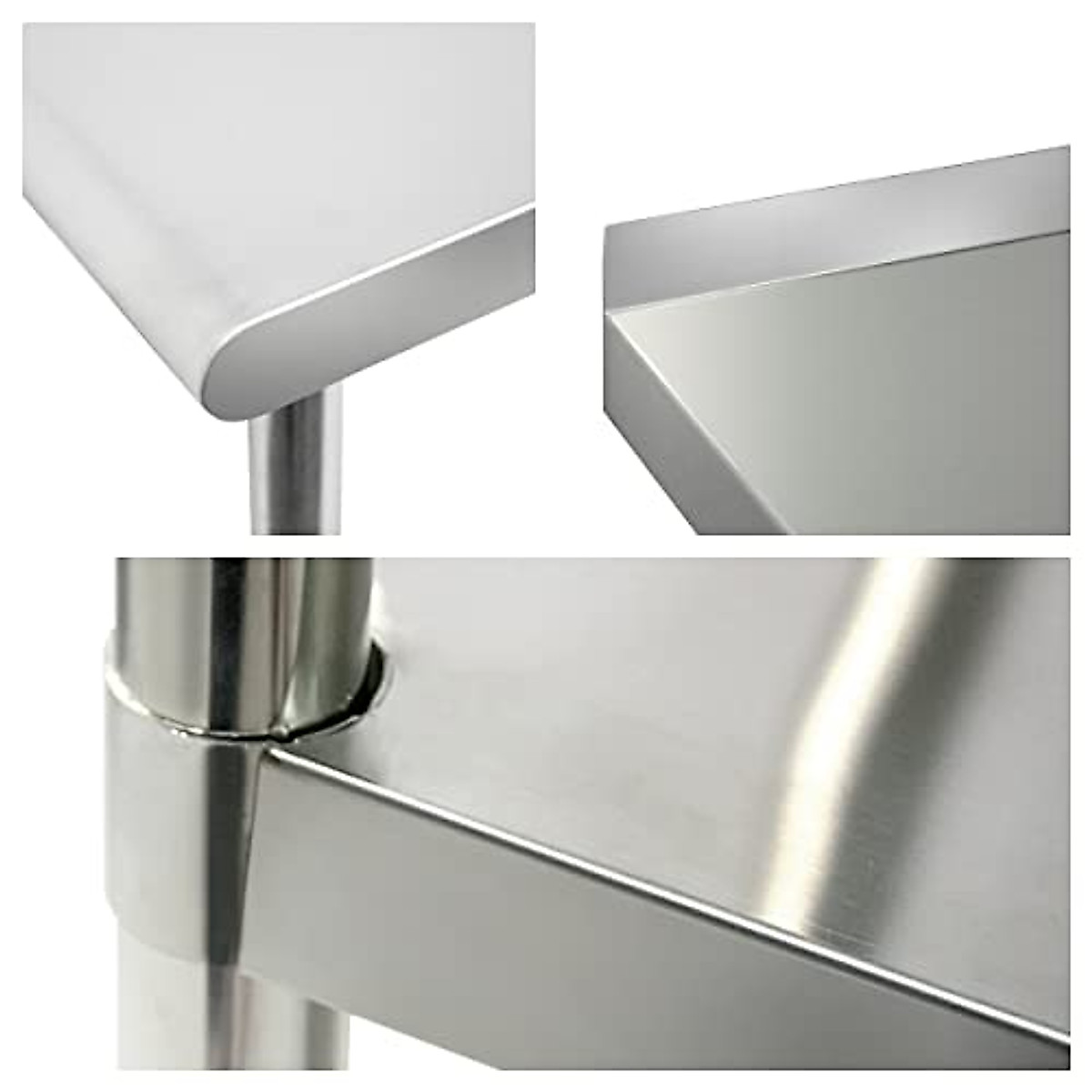 Nisorpa Commercial Stainless Steel Table with Caster Wheels 36x24in Kitchen Worktables with Backsplashs Prep Food Workbench Under Shelf 330~550lbs Capacity for Restaurant