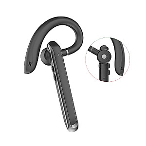 Lymoc ENC Wireless Earpieces,Non in-Ear Design Bluetooth Earphones Noise Cancelling 180 Degree Ear Hooks Headsets Handsfree with Mic Compatible for iPhone Android Business/Office/Driver