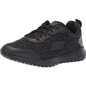 Skechers womens Lace Up Athletic Food Service Shoe, Black, 8.5 US