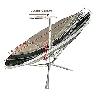 Concentrating Solar Cooker, 59'' Diameter Camping Outdoor Solar Cooker for Outdoor Cooking Steaming, Solar Heating, Visual Education DIY Solar Concentrator, Instantaneous Temperature 1472-1832℉