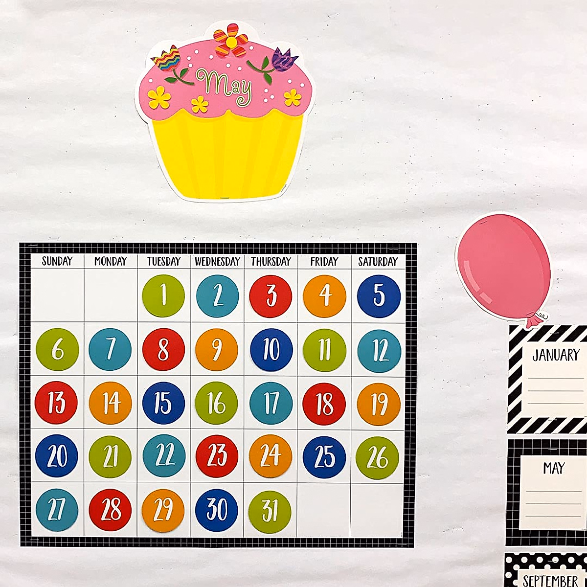 Creative Teaching Press Cupcake Accents for Bulletin Boards & Classrooms, CTP 10” Jumbo Designer Cutouts, 12-Piece Set, Multicolor