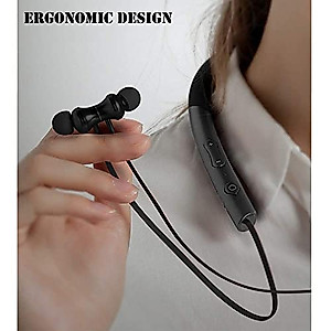 IKXO Neckband Bluetooth Headphones Noise Cancelling Headset with Mic Wireless Earbuds 5.0 CVC 8.0 Waterproof Sport Earphones for Running Driving Working Compatible