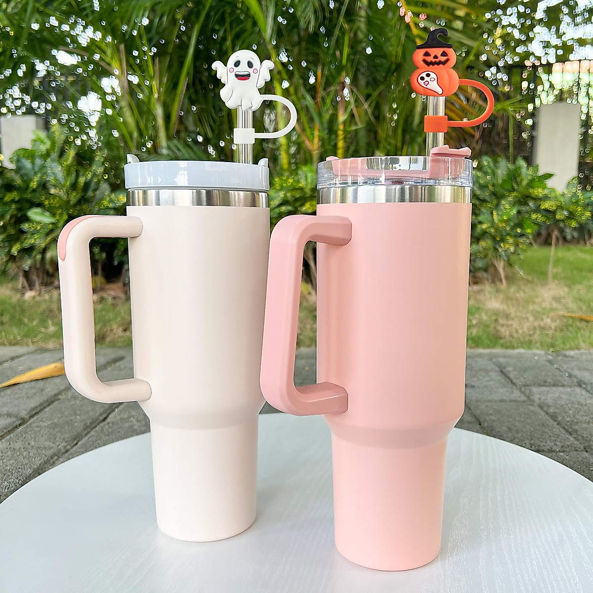 IOKUKI 6 PCS Halloween Straw Toppers for Stanley 30&40 Oz Tumbler, 10mm/04in Straw Covers Cap for All 9-10mm Straws, Dust-Proof Reusable Protector Topper for Water Bottle