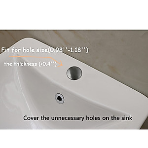 2 Pack Sink Tap Faucet Hole Cover Sink Plug Brushed Stainless Steel Hole Cover for Kitchen Restroom(Dia 1.22 to 1.57 Inch, Short)