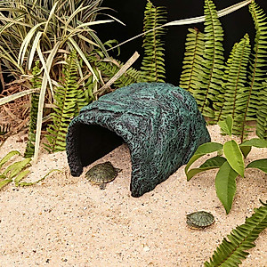 Reptile Rock Hide Cave Natural Hideout for Reptiles/Small Lizards/Turtles/Fish/Amphibians/Bearded Dragon Tank Accessories