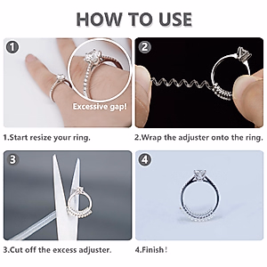 12 Pack Clear Ring Size Adjuster, 4 Sizes Ring Sizer for Different Band Width, Invisible Ring Guards for Loose Rings…