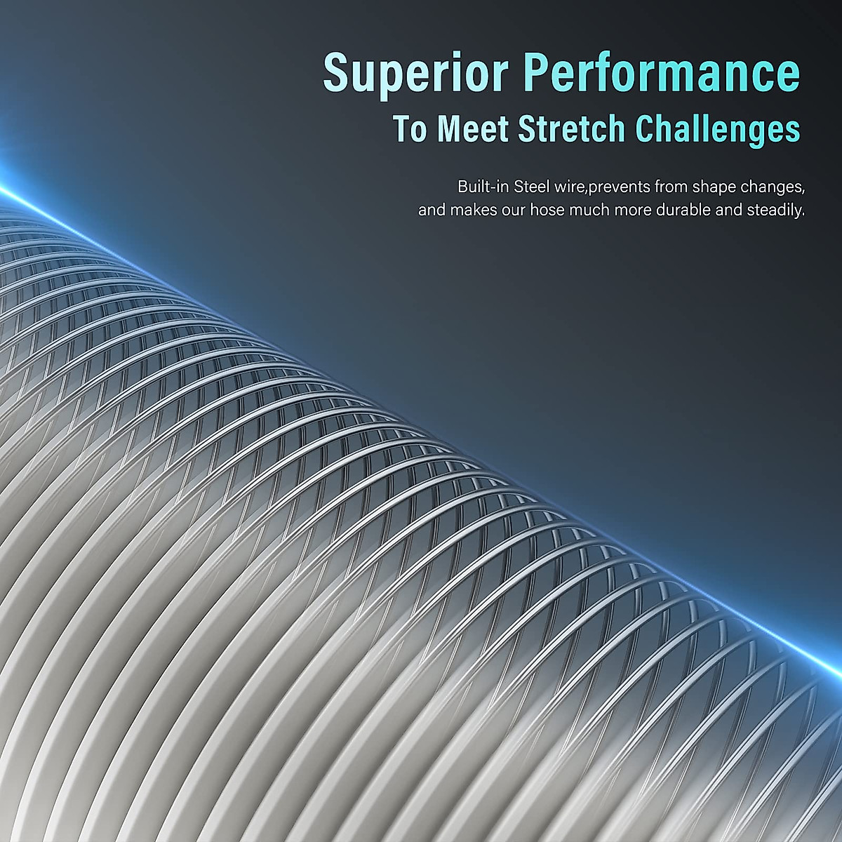 DuraComfort Air Conditioner Hose, 5.9 Inch (6”) Diameter Portable AC Hose, Anti-Clockwise Thread Up to 80 Inch Length, Room Air Conditioner Replace Vent Exhaust Hose