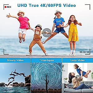 4K Digital Camera,Vmotal UHD 64MP Photo 4K/60FPS Video,Dual Screens/16x Zoom/Time-Lapse/Slow-Motion/with WiFi/Autofocus Vlogging Camera Beginner