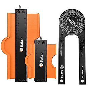 Saker Miter Saw Protractor&Saker Contour Duplication Gauge(10 Inch+5 Inch)