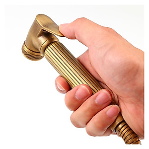FLEYYXBN Chrome Golden Bidet Faucet Hand Held Sprayer Gun Bathroom Accessories Toilet Shower Head Bidet Sprayer Head (Color : Chrome with Golden)