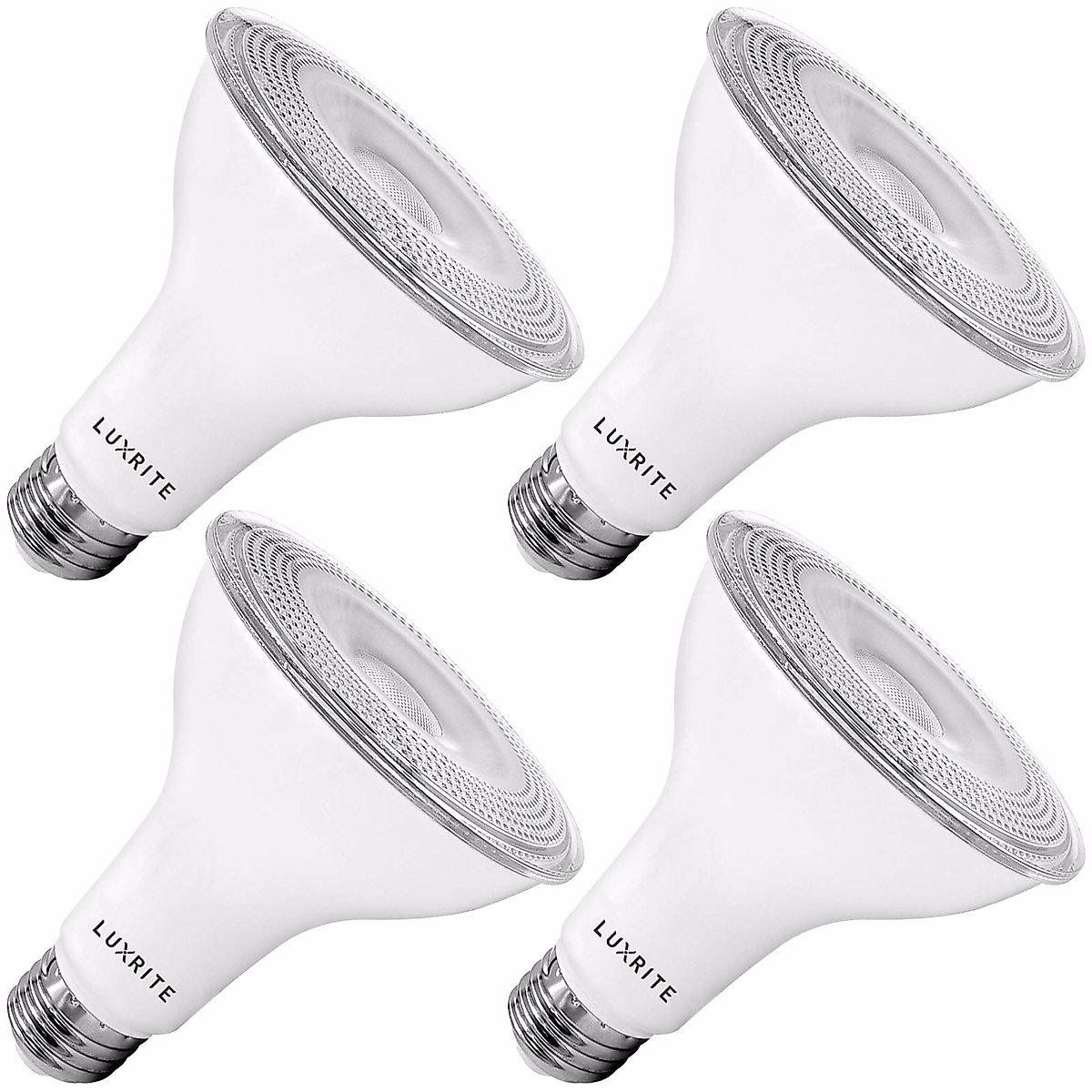 LUXRITE 4 Pack LED PAR30 Flood Light Bulb, 75W Equivalent, 3000K Soft White, 850 Lumens, 11W Dimmable, Indoor Outdoor Spotlight Bulb, Wet Rated, E26 Standard Base, UL Listed