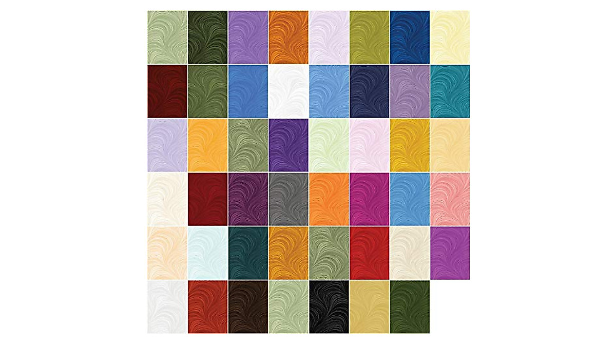 Jackie Robinson Wave Texture Quilt Fabric Pack - 42 Assorted Squares