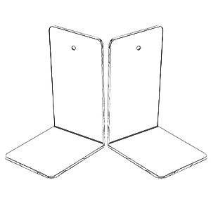Clear Plastic Acrylic Bookends, 2 PC Bookends for Shelves Organizer Bookshelf Heavy Duty Book Ends and Desktop Organizer Book Stoppers Decorative Bedroom Library Office School Supplies Stationery Gift